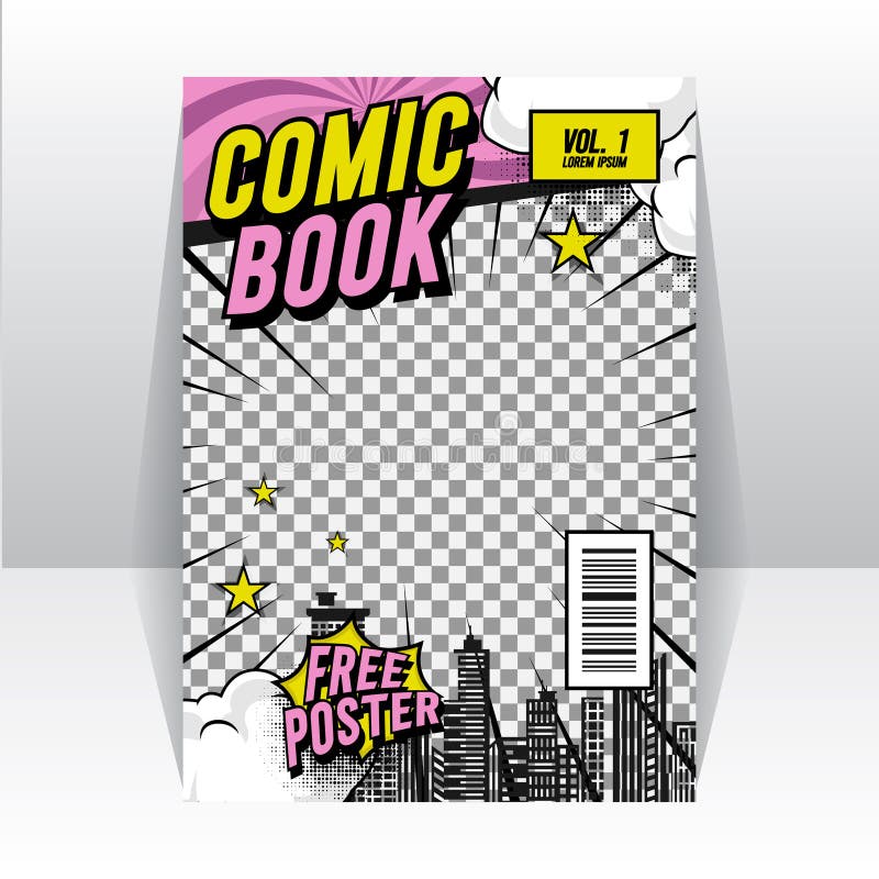 Comic Magazine Template Front Page Layout Background Stock Vector ...