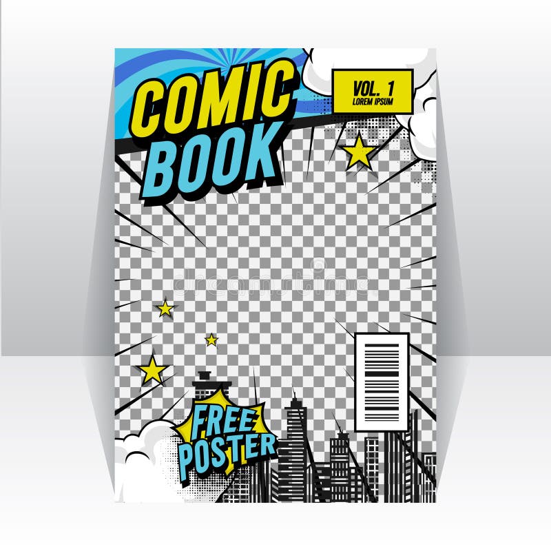 Comic Magazine Template Front Page Layout Graphic Stock Vector ...