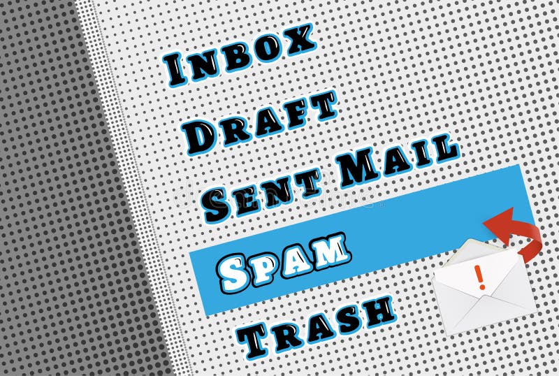 Comic Mail Box Menu with Spam Filter Stock Illustration - Illustration ...