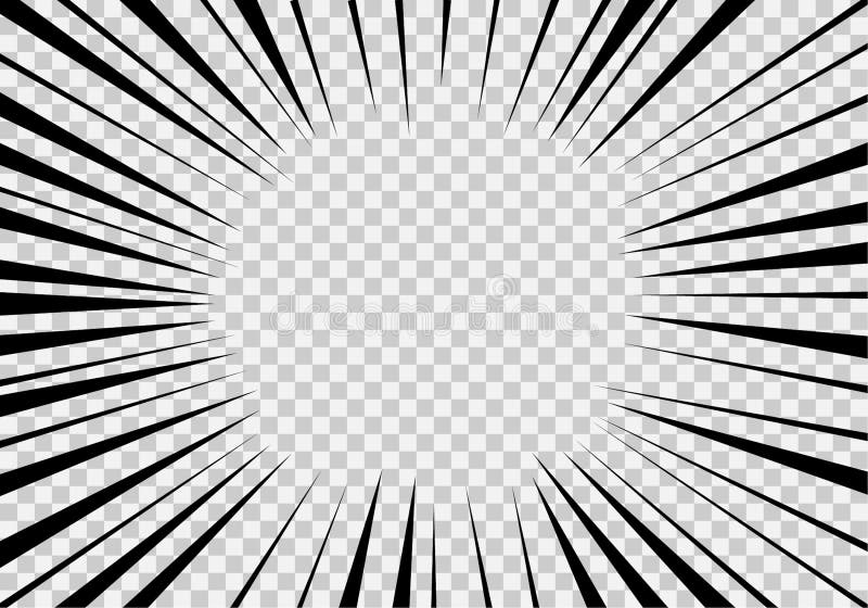 Comic Manga Effect Transparent. Action Line Frame Template Stock Vector ...