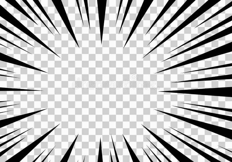 Comic Manga Effect Vector Transparent Background, Zoom Abstract Pattern ...