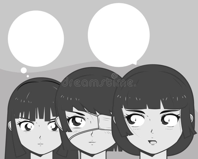 Comic manga girls stock vector. Illustration of talk - 240328632