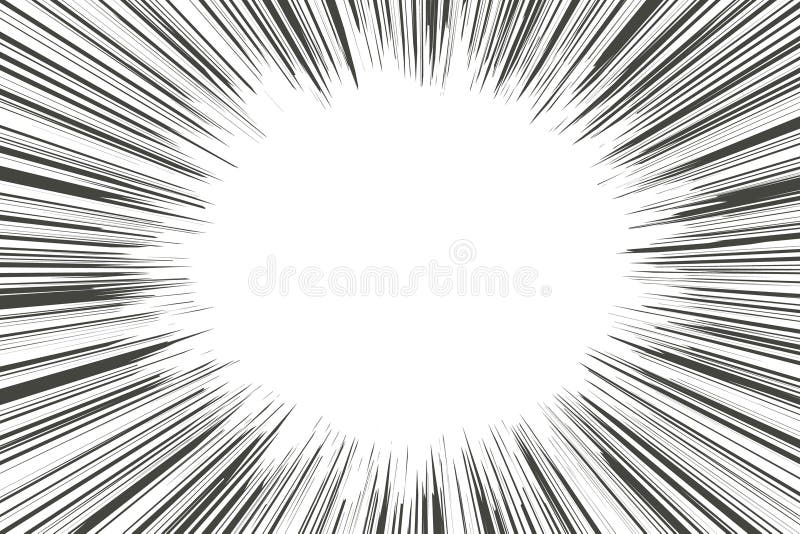 Comic Manga Radial Lines with Speed Effect for Comics Book. Black and ...