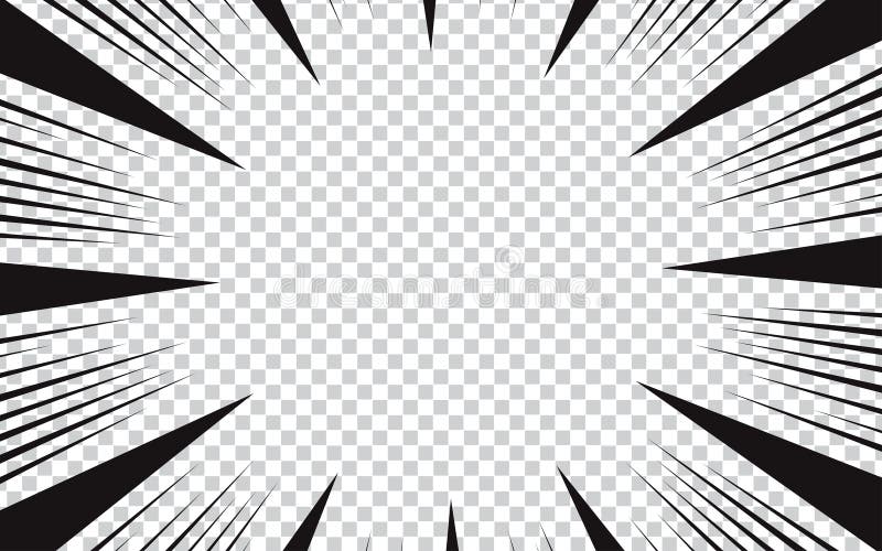 Comic Manga Transparent Background with Radial Lines Frame Speed Action ...