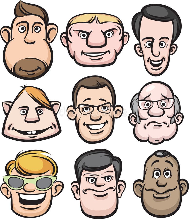Comic men faces stock vector. Illustration of file, hair - 86712262