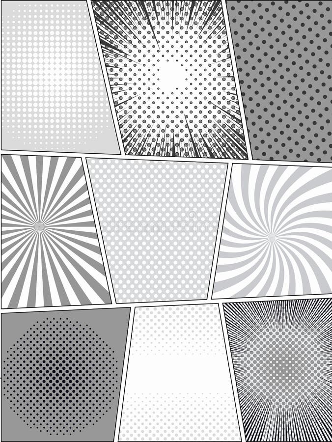 Comic monochrome templates stock vector. Illustration of book - 106175018