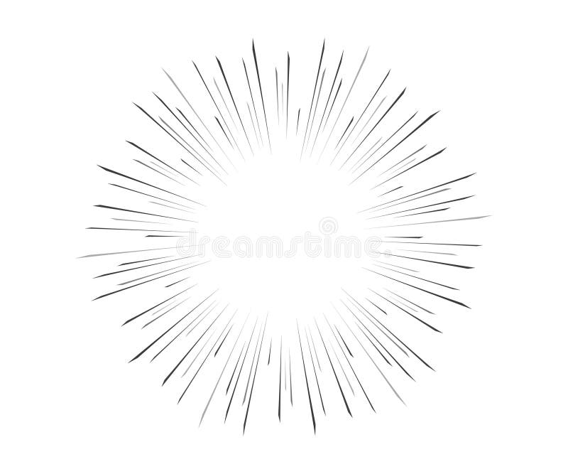 Comic Motion Lines with Radial Focus for High-energy Effects. Vector ...