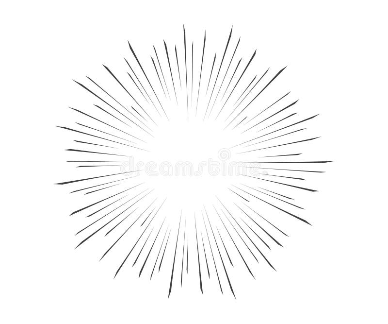 Comic Motion Lines with Radial Focus for High-energy Effects. Vector ...
