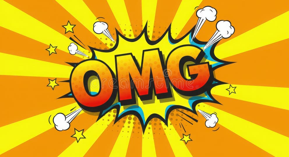 Comic Omg Speech Bubble with Stars Isolated on White Background Stock ...