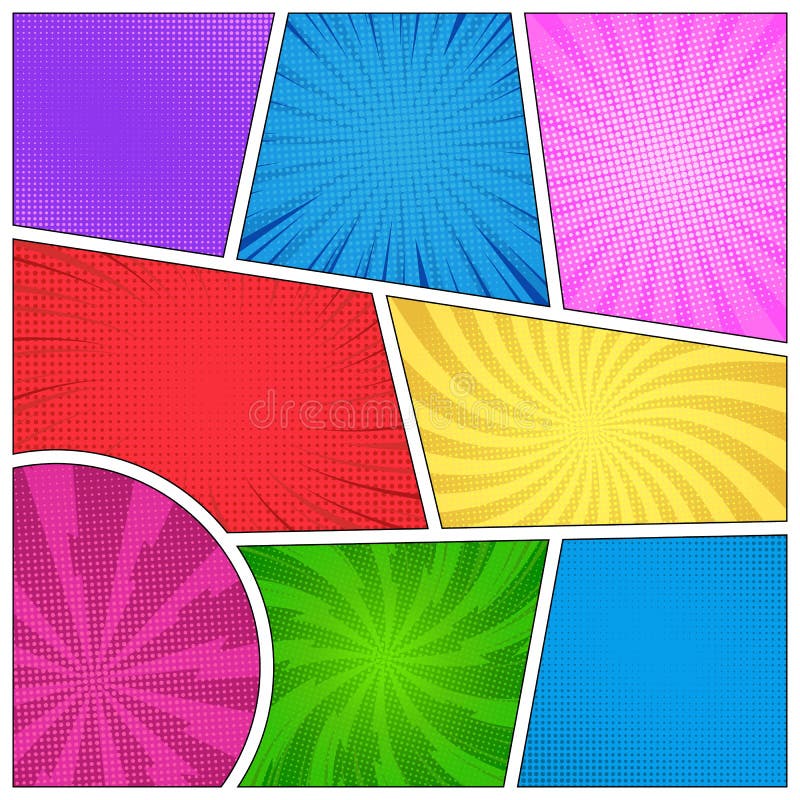 Comic Page Colorful Blank Composition Stock Vector - Illustration of ...