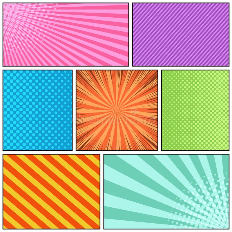 Comic Page Bright Background Stock Vector - Illustration of halftone ...