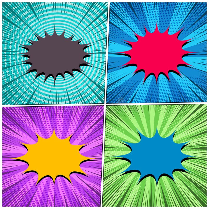 Comic Page Bright Backgrounds Stock Vector - Illustration of design ...