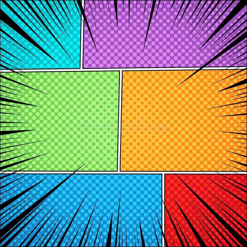 Comic Page Colorful Template Stock Vector - Illustration of line ...