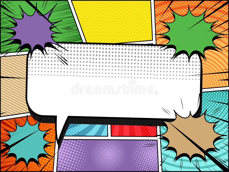 Comic Rectangular Colorful Frames Composition Stock Vector ...