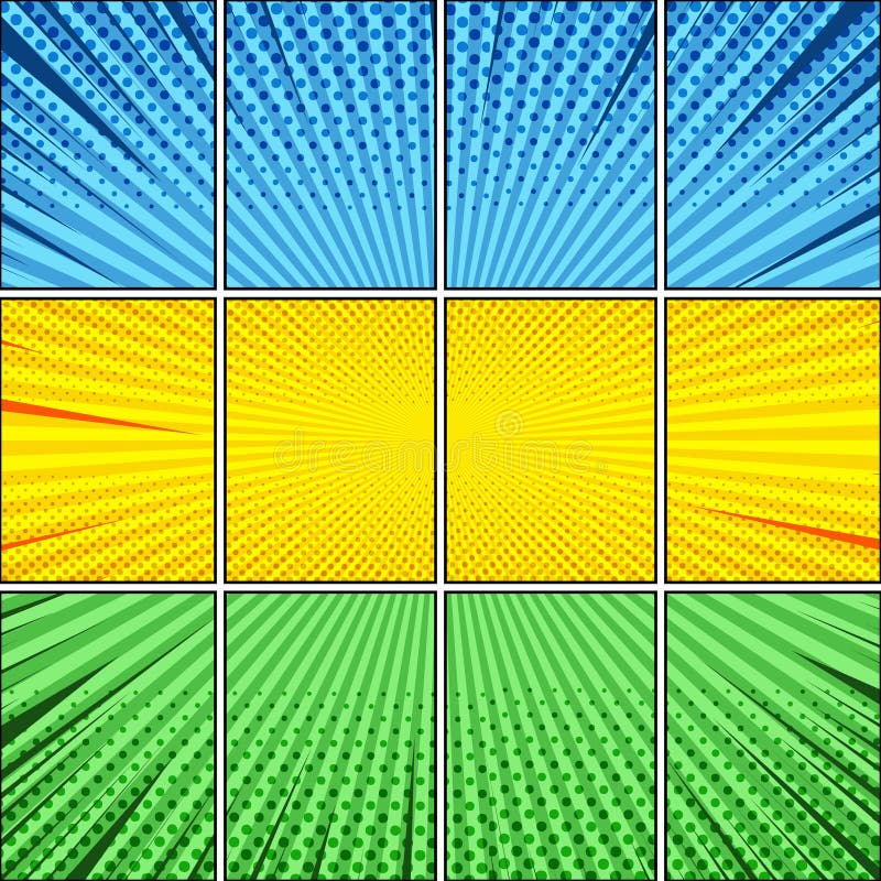 Comic Page Horizontal Composition Stock Vector - Illustration of border ...