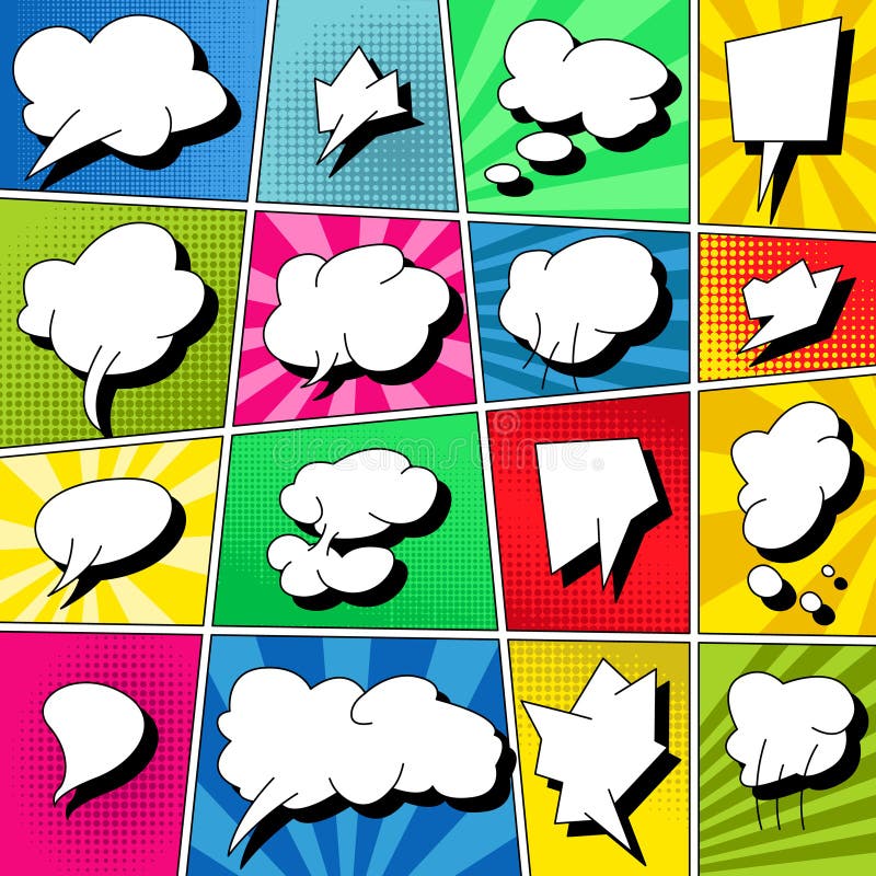 Comic Page Layout. Funny Comics Striped Scrapbook Page with Smoke ...