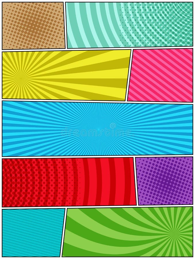 Comic Page Vertical Background Stock Vector - Illustration of border ...