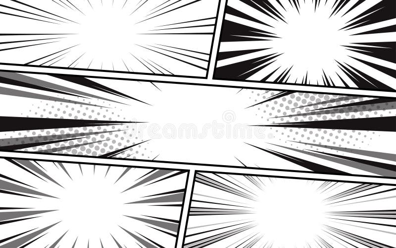 Comic Panel Black and White Color Background. Vector Illustration Stock ...