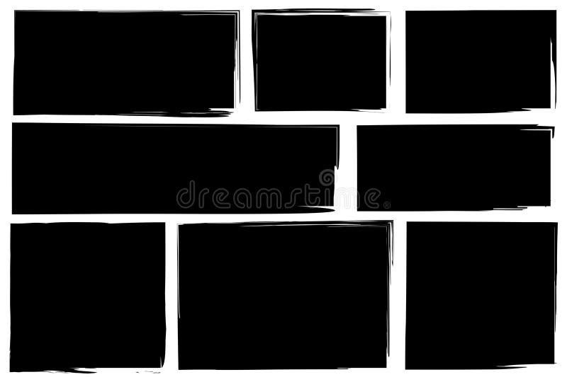 Comic Panel Icons. Black Rectangular Shapes. Empty Frames Set. Vector ...