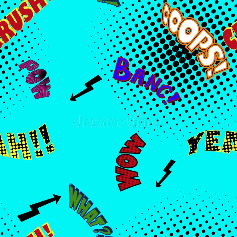 Comic Pattern stock vector. Illustration of funny, bang - 48224356