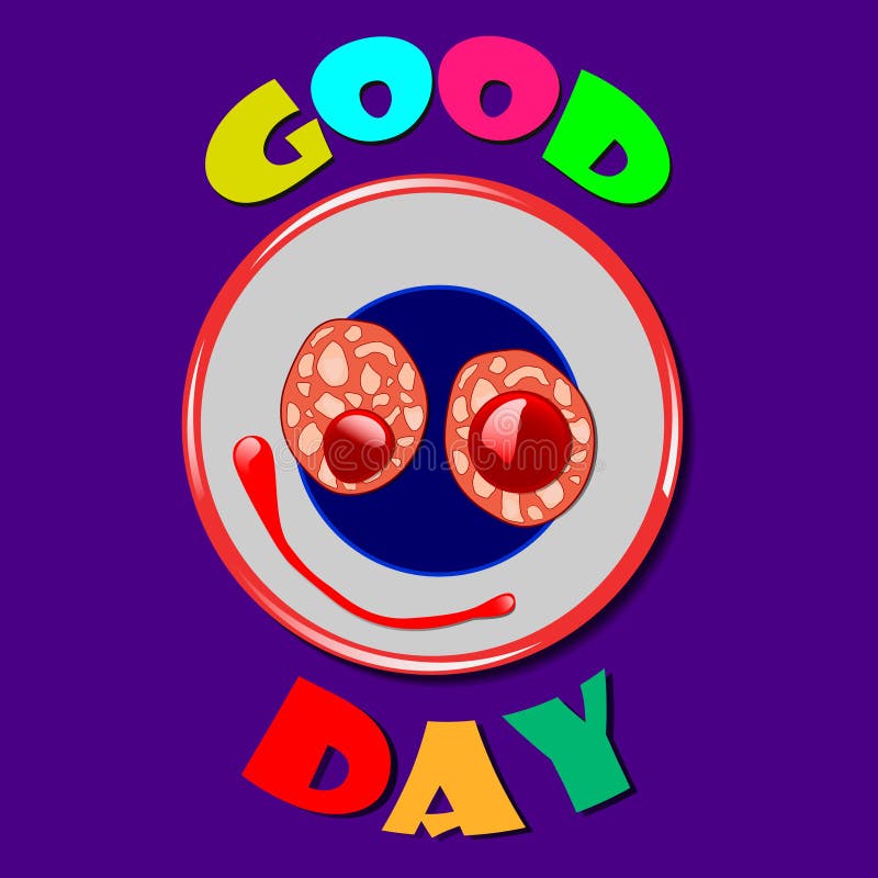 Comic plate Good Day stock vector. Illustration of positive - 40969035