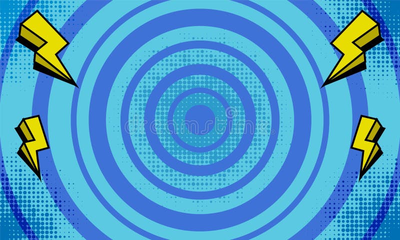 Comic Pop Art Blue Background with Thunder Concept Stock Vector ...