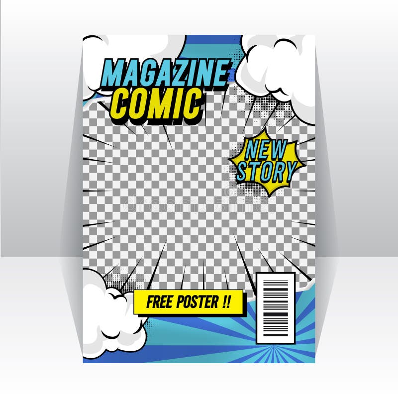 Comic Pop Art Magazine Book Cover Template Vector Stock Illustration ...