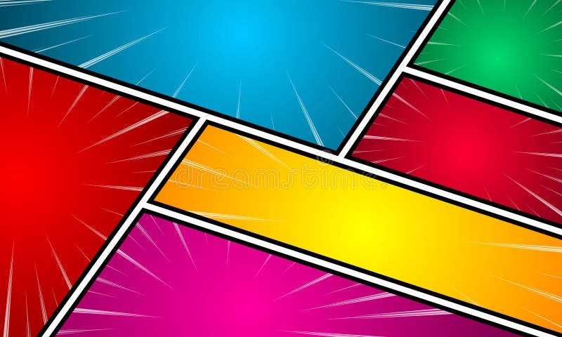 Comic Pop Art Style Blank Layout Template. Vector Illustration Stock ...