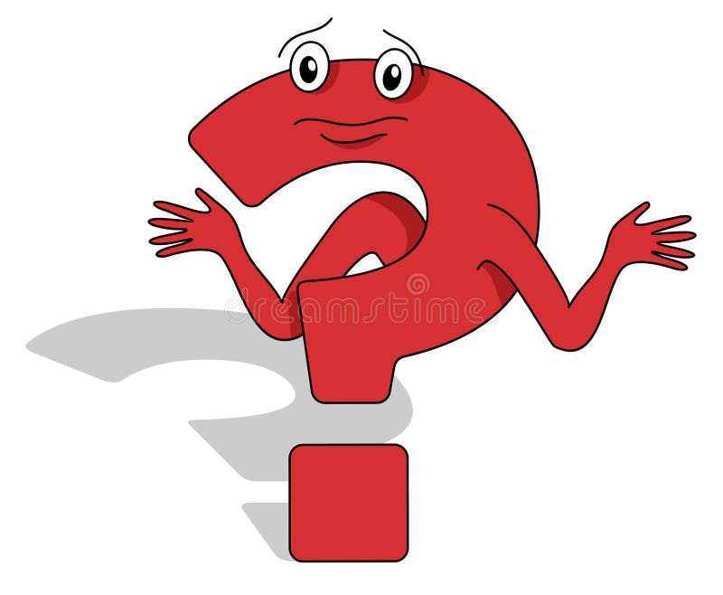 Comic Question Mark Shrugs because of Decision Stock Vector ...
