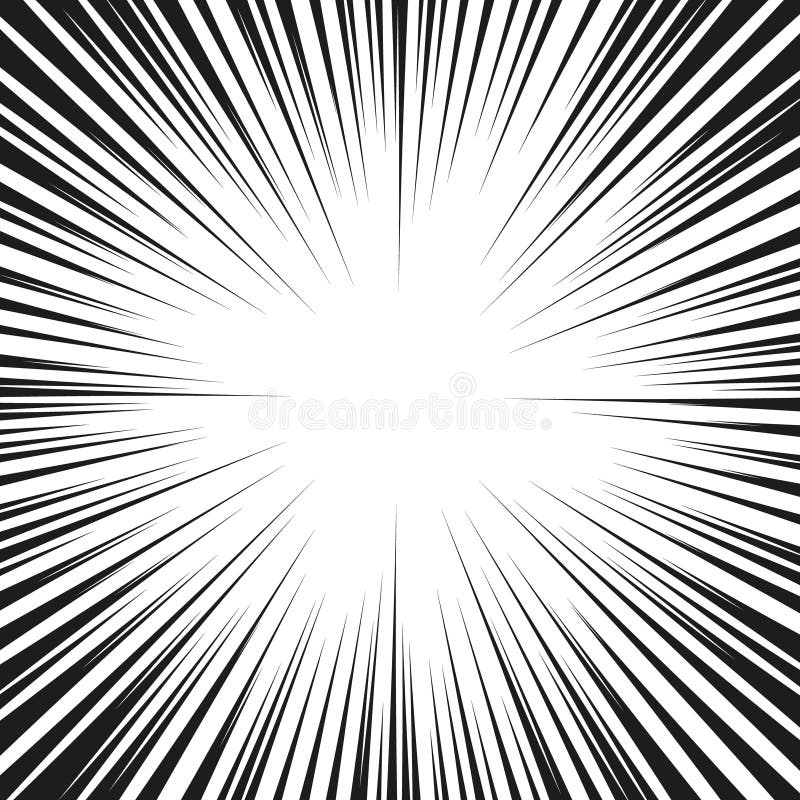 Graphic Explosion with Speed Lines. Comic Book Design Element. Vector ...