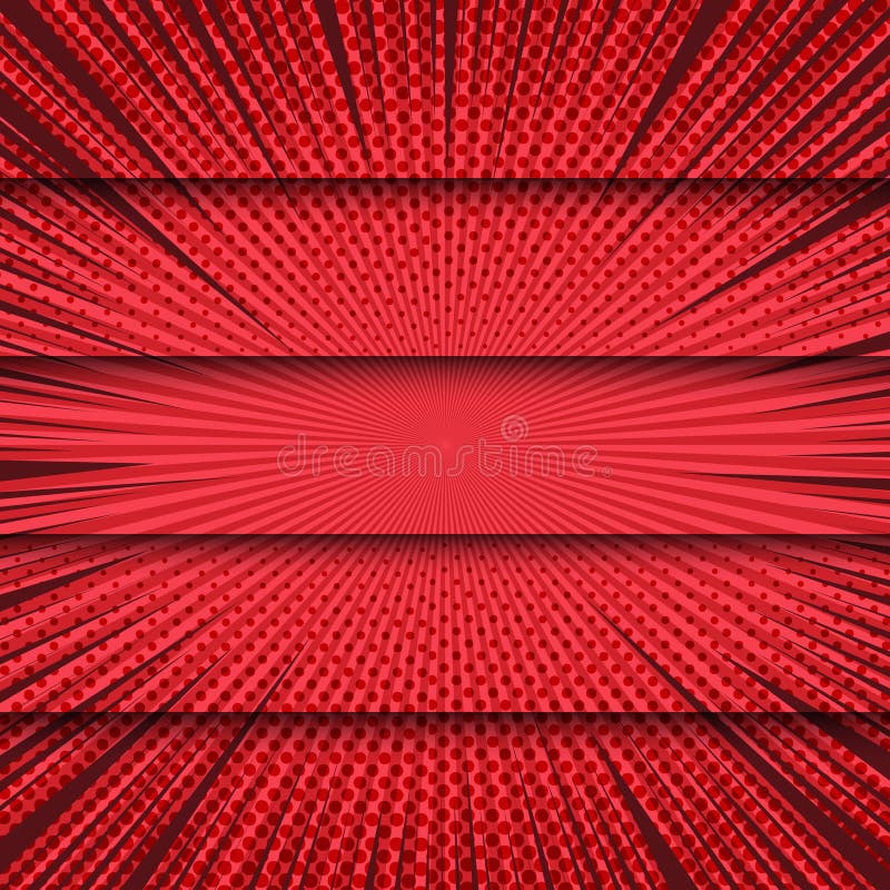Comic Red Bright Horizontal Banners Stock Vector - Illustration of ...