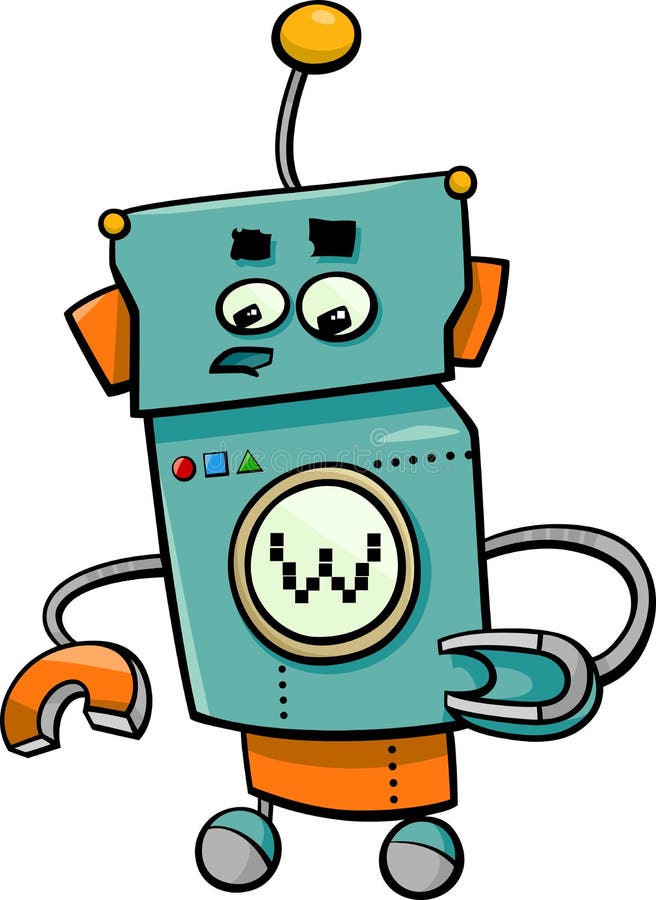 Comic Robot Cartoon Character Stock Vector - Illustration of ...