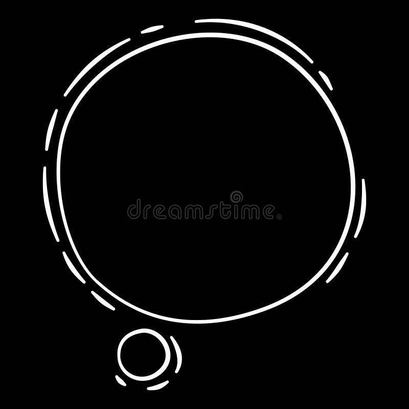 Comic Round Speech Bubble Pop Art Icon, Hand Drawn and Outline Style ...