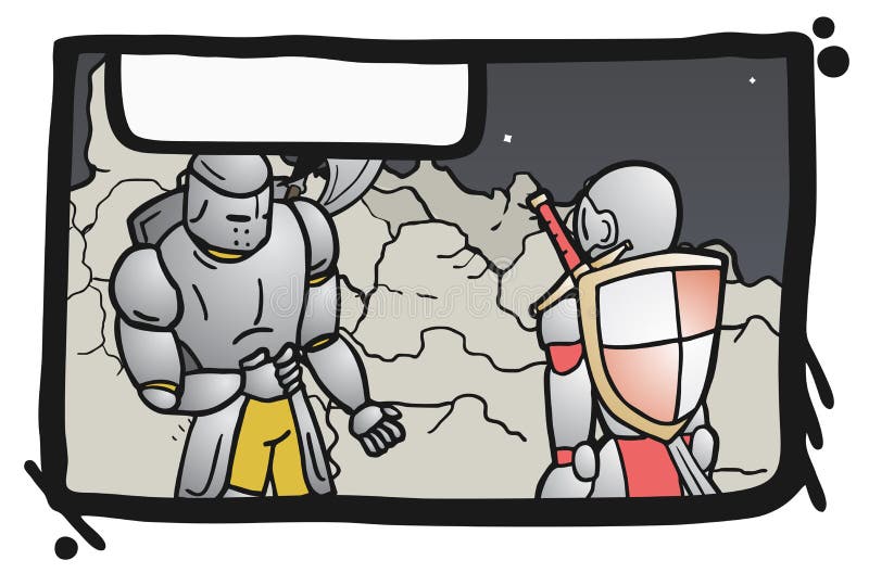 Comic scene stock vector. Illustration of medieval, warrior - 65200486