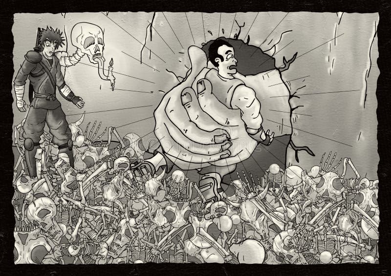 Comic scene stock illustration. Illustration of hand - 72424337