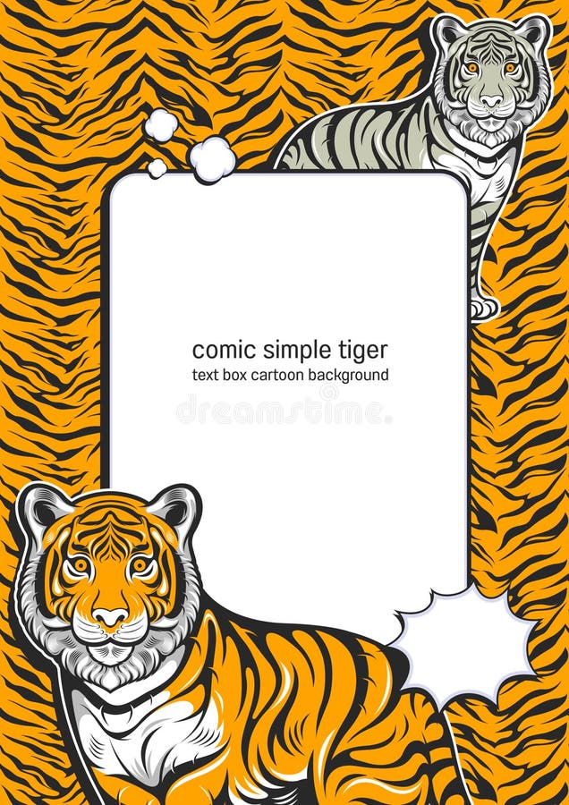 Tiger Cartoon Comic Illustration Background Template Design 2 Stock ...