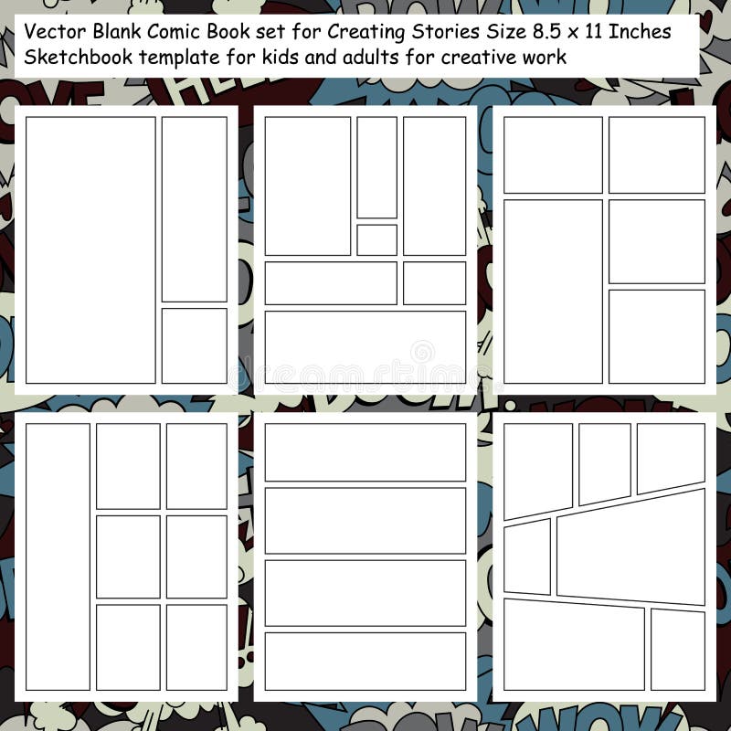 Comic sketchbook pages stock vector. Illustration of layout - 150332893