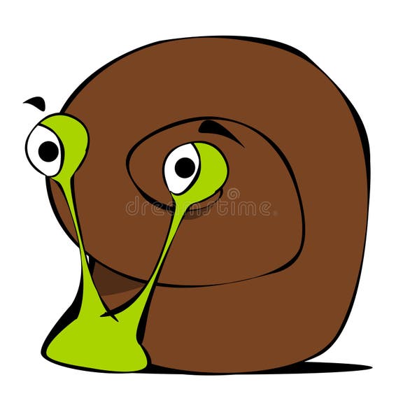A Comic Slug is Looking at His House Stock Illustration - Illustration ...