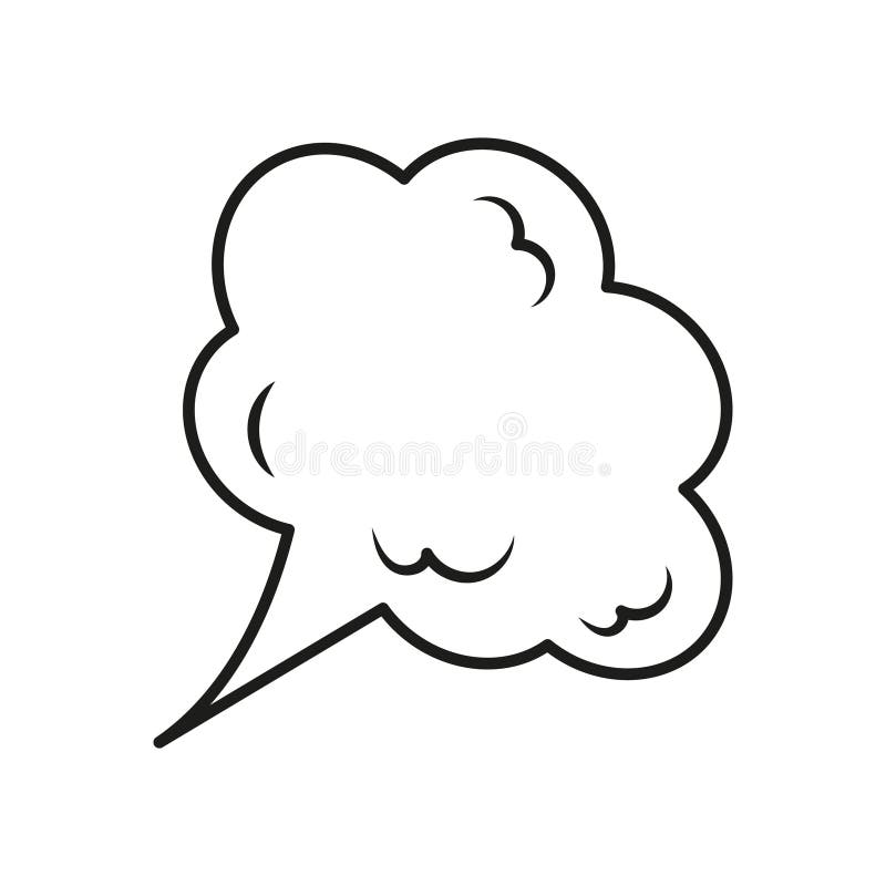 Comic Smoke Cloud Speech Bubble Outline Stock Illustration ...