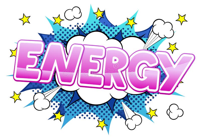 Comic sound effect energy stock vector. Illustration of text - 75887311