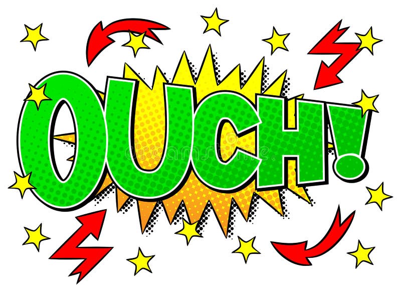 Comic sound effect ouch stock vector. Illustration of expression - 43959365