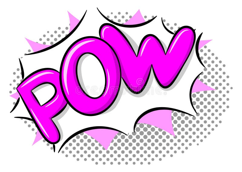 Comic sound effect pow stock vector. Illustration of halftone - 121630211