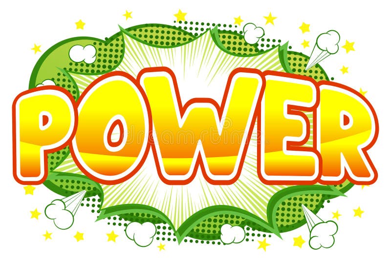 Comic sound effect power stock vector. Illustration of cloud - 75887179