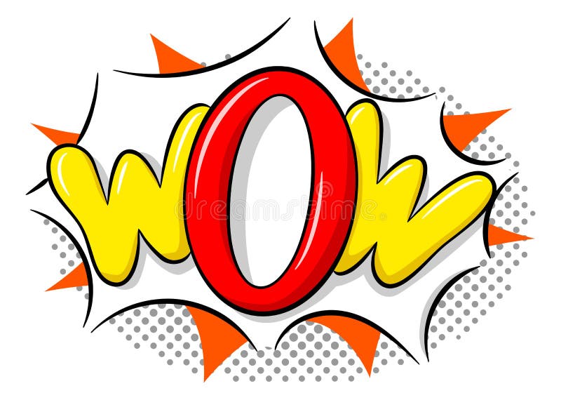 Comic sound effect wow stock vector. Illustration of graphic - 121630165