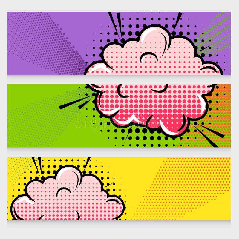 Comic Sound Effects Banners Set Stock Vector - Illustration of ...