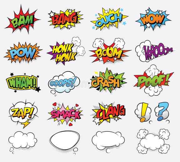 Comic sound effects stock vector. Illustration of comic - 59563631