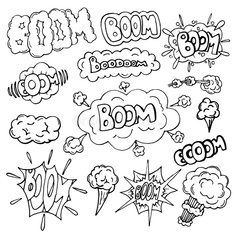 Doodle Comic Sound Effects Stock Illustrations – 76 Doodle Comic Sound ...