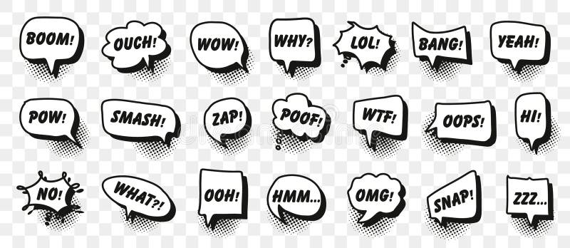 Comic Speech Bubble Balloon Frame with Halftone. Cartoon Comic Style ...