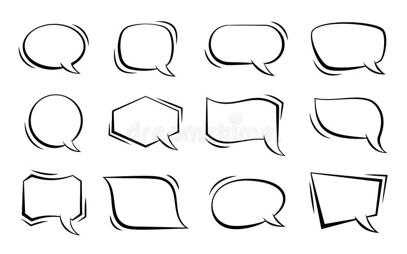 Comic Speech Bubble Chat Talk Balloon Frame Set Stock Vector ...