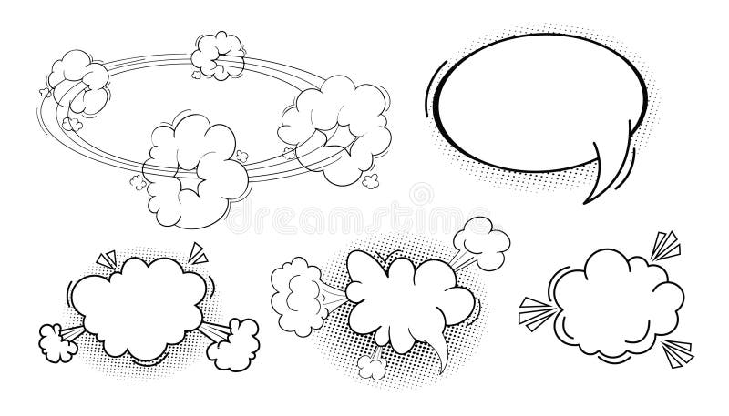 Comic Speech Bubble Cloud with Halftone, Empty Frame for Text, Boom or ...